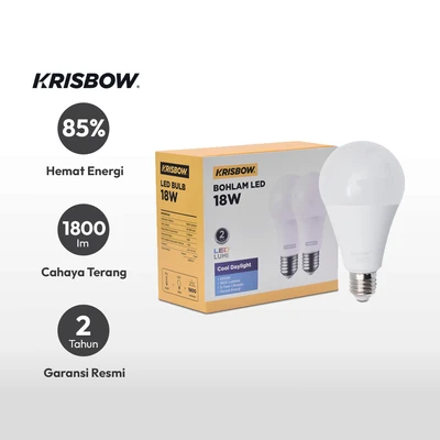 Jual Krisbow Set 2 Pcs Lumi Bohlam Led 18 Watt Cool Daylight Putih ...