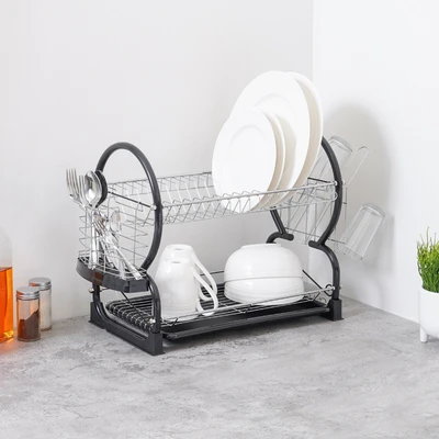 Jual Stora Rak Piring Steel 2 Tingkat Hitam Terbaru | Ruparupa
