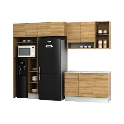 Jual Informa Prescoot Kitchen Set Sudut M Dengan Rak Kulkas Oak Terbaru ...