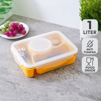 Jual Kris 1 Ltr Kotak Makan 3 Sekat Dengan Soup Pot Kuning Terbaru | Ruparupa