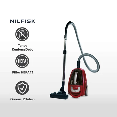 Jual Nilfisk Meteor Vacuum Cleaner Dry Home Use Bagless Merah Terbaru | Ruparupa