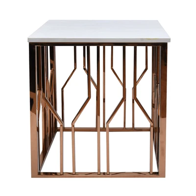 Jual Informa Fleur Meja Sisi Square Putih Rose Gold Terbaru | Ruparupa