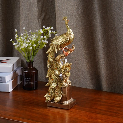 Jual Informa 36 Cm Patung Miniatur Merak Ag 2 Gold Terbaru | Ruparupa