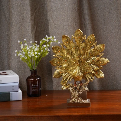 Jual Informa 33 Cm Patung Miniatur Merak Ag 3 Gold Terbaik | Informa