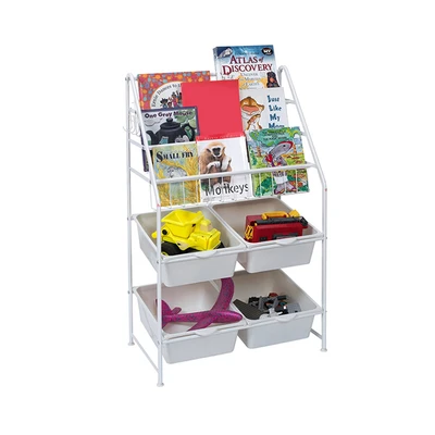 Jual Stora Rak Buku Anak Dengan 4 Tray Plastik Putih Terbaru | Ruparupa