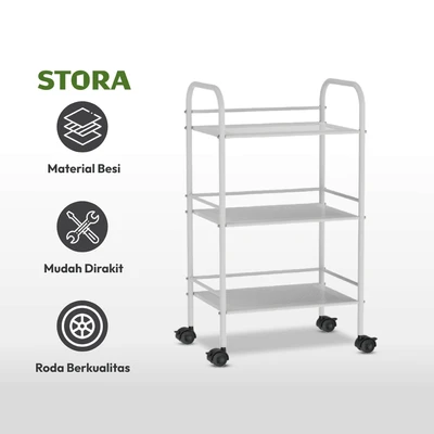 Jual Stora Lyra Rak Troli 3 Tingkat Putih Terbaru | Ruparupa