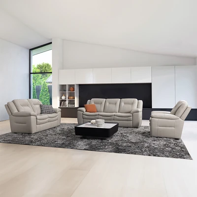 Jual Informa Jacobsen Sofa Kulit 3 Seater Silver Abu Abu Terbaru | Ruparupa