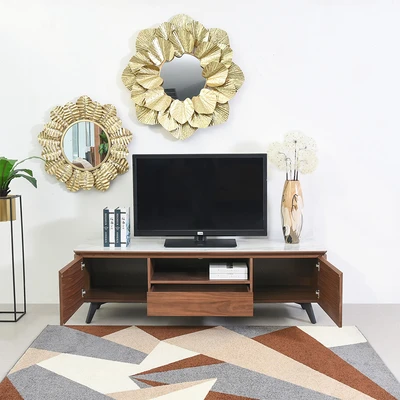 Jual Informa Eugene Rak Tv Putih Cokelat Walnut Terbaru | Ruparupa