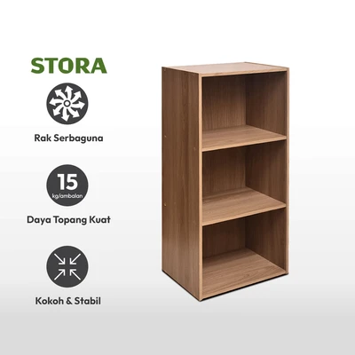 Jual Stora Rak Penyimpanan 3 Tingkat Cokelat Terbaru | Ruparupa