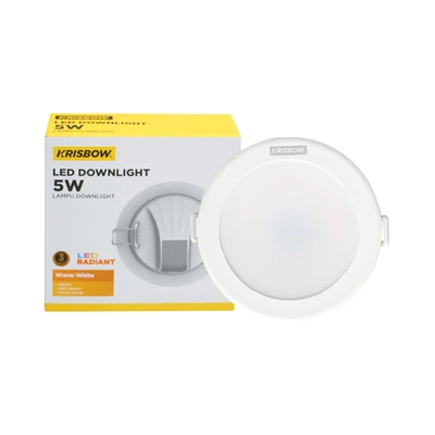 Jual Krisbow Lampu Downlight Led Shell Inbow 5 Watt Warm White Kuning ...