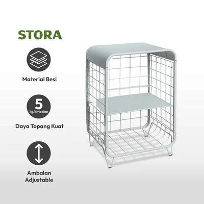 Jual Stora Rak Kawat 2 Tingkat Putih Ivory Terbaru | Ruparupa