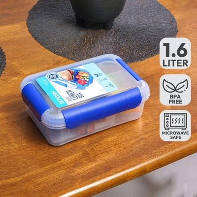 Jual Smash 1 6 Ltr Kotak Makan 3 Sekat Bento Safe Biru Navy Terbaru | Ruparupa