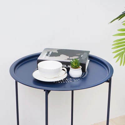 Jual Soleil Meja Teras Dengan Tray Biru Navy Terbaru | Ruparupa