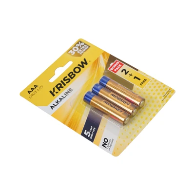 Jual Krisbow Set 3 Pcs Baterai Alkaline Aaa Lr 03 1 5 V Terbaru | Ruparupa