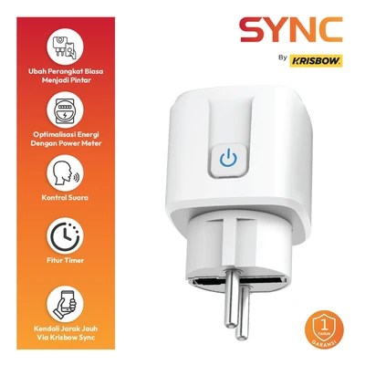 Jual Krisbow Sync Steker Smart Plug UE Dengan Monitoring Function ...
