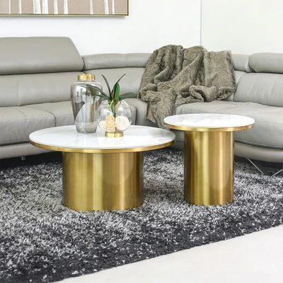 Jual Informa Set 2 Pcs Estelle Meja Tamu Round Putih Terbaru | Ruparupa