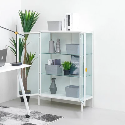 Jual Informa Swindon Kabinet Kaca Kotak Penyimpanan Abu Abu Terbaru ...