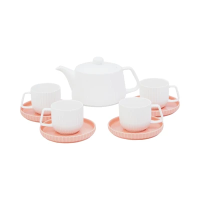 Jual Appetite Eniko Set 9 Pcs Teko Cangkir Pink Muda Putih Terbaik ...