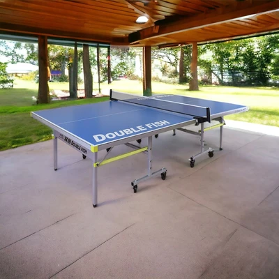 Jual Double Fish Meja Tennis Outdoor Aw 138 Biru Terbaru | Ruparupa