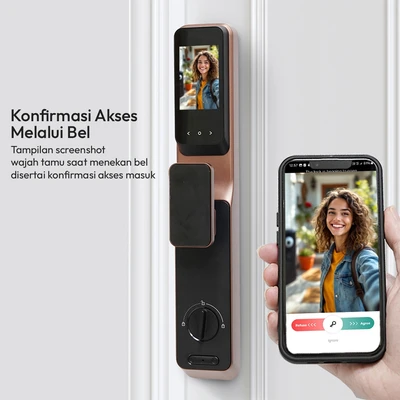 Jual Krisbow Sync Digital Door Lock Camera Face Id R 7 Hitam Terbaru ...