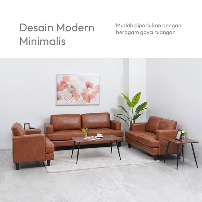 Jual Informa Leon Sofa Fabric 2 Seater Cokelat Terbaru | Ruparupa