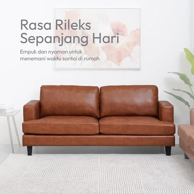Jual Informa Leon Sofa Fabric 3 Seater Cokelat Terbaru | Ruparupa