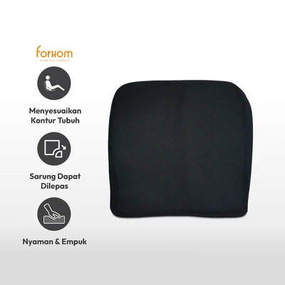 Jual Forhom Bantal Punggung Memory Foam 40 X 40 Cm Hitam Terbaru | Ruparupa