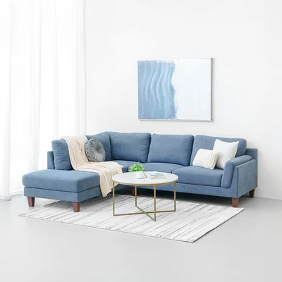 Jual Nordia Linnea Sofa L Sectional Fabric Biru Navy Terbaru | Ruparupa