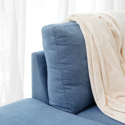 Jual Nordia Linnea Sofa L Sectional Fabric Biru Navy Terbaru | Ruparupa