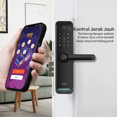 Jual Krisbow Sync Smart Digital Door Lock Mortise Hitam Terbaru | Ruparupa