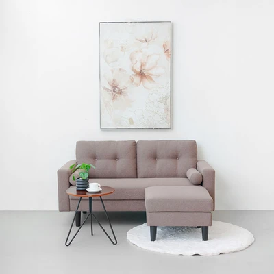 Jual Informa Pluto Set Sofa Fabric 2 Seater Dengan Bangku Cokelat ...