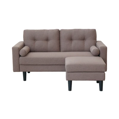 Jual Informa Pluto Set Sofa Fabric 2 Seater Dengan Bangku Cokelat ...