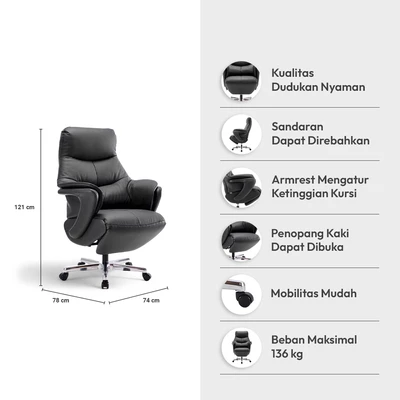 Jual Informa Usof Kursi Kantor Sandaran Tinggi Hitam Terbaru | Ruparupa