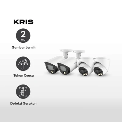 Jual Kris Set 4 Pcs Kamera Cctv Cvi Full Color 2 Mp Dengan Dvr Hdd 2 Tb Terbaru | Ruparupa