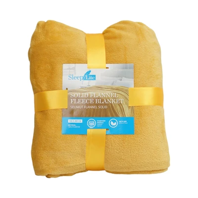 Jual Sleeplite 150 X 200 Cm Selimut Fleece Solid Kuning Terbaru | Ruparupa