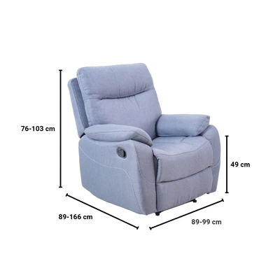 Jual Informa Newton Sofa Recliner Fabric 1 Seater Abu Abu Tua Terbaik ...