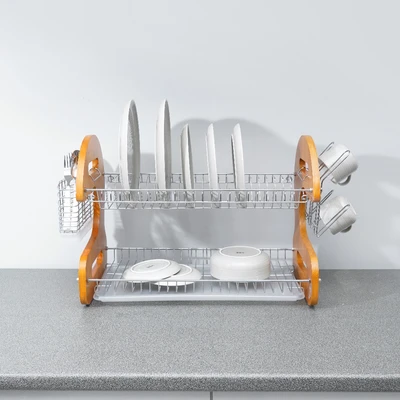 Jual Stora Cherry Rak Piring 2 Tingkat Cokelat Terbaru | Ruparupa