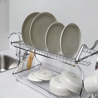 Jual Stora Maxim Rak Piring 2 Tingkat Silver Terbaru | Ruparupa