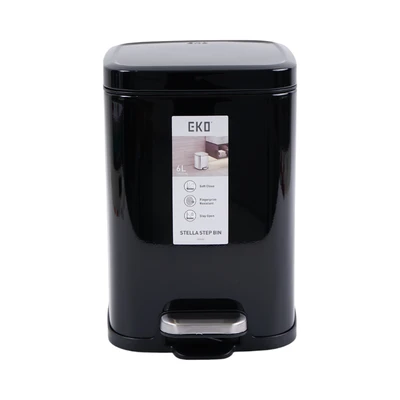Jual Eko 6 Ltr Stella Tempat Sampah Pedal Hitam Terbaru | Ruparupa