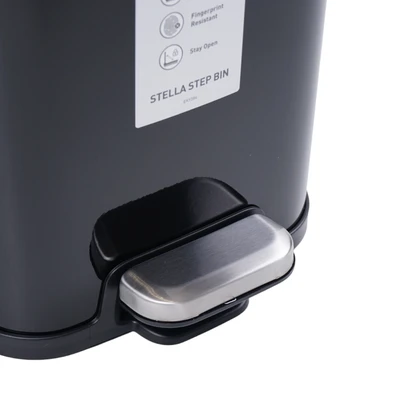 Jual Eko 6 Ltr Stella Tempat Sampah Pedal Hitam Terbaru | Ruparupa