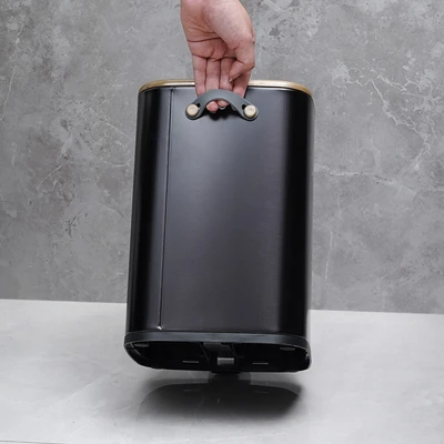 Jual Eko 6 Ltr Cubo Tempat Sampah Pedal Soft Close Hitam Gold Terbaru ...