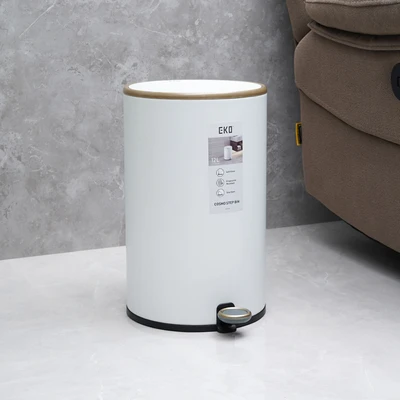 Jual Eko 12 Ltr Cosmo Tempat Sampah Pedal Soft Close Putih Gold ...