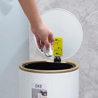 Jual Eko 12 Ltr Cosmo Tempat Sampah Pedal Soft Close Putih Gold ...