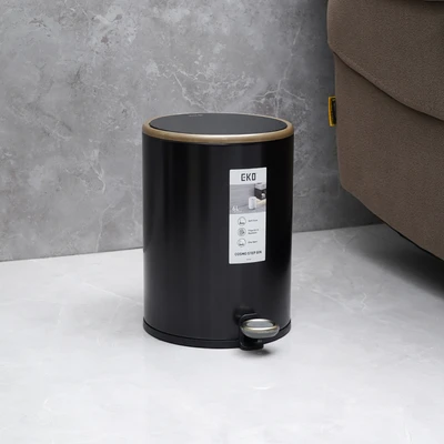 Jual Eko 6 Ltr Cosmo Tempat Sampah Pedal Soft Close Hitam Gold Original ...