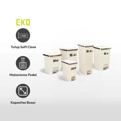 Jual Eko 30 Ltr Hana Tempat Sampah Pedal Slim Putih Terbaru | Ruparupa