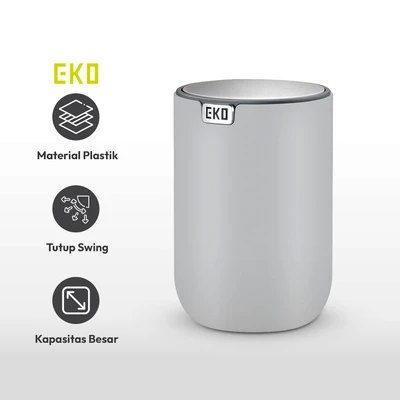Jual Eko 1 5 Ltr Fandy Tempat Sampah Tutup Ayun Abu Abu Terbaru | Ruparupa