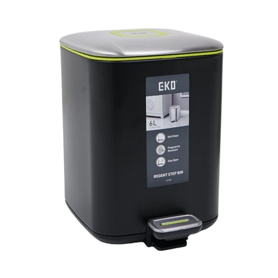 Jual Eko 6 Ltr Regent Tempat Sampah Pedal Hitam Terbaru | Ruparupa
