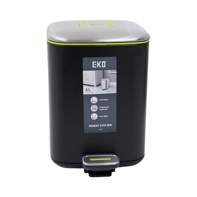 Jual Eko 6 Ltr Regent Tempat Sampah Pedal Hitam Terbaru | Ruparupa