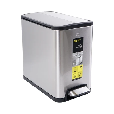 Jual Eko 12 Ltr Ecofly Tempat Sampah Pedal Silver Matt Terbaru | Ruparupa