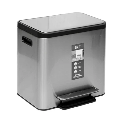 Jual Eko 12 12 Ltr Ecocasa Tempat Sampah Pedal Silver Matt Original | AZKO